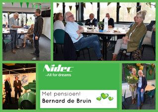 Bernard de Bruin met pensioen - Nidec-Netherlands